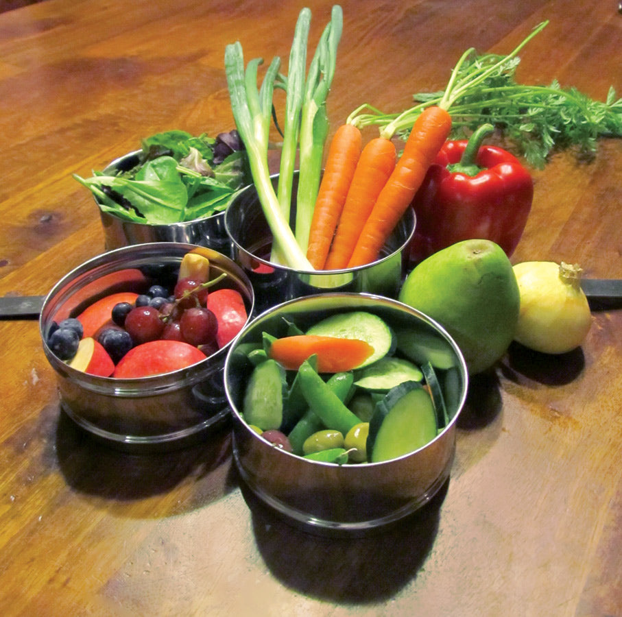 4-Tier Stainless Steel Round Tiffin Lunch Carrier